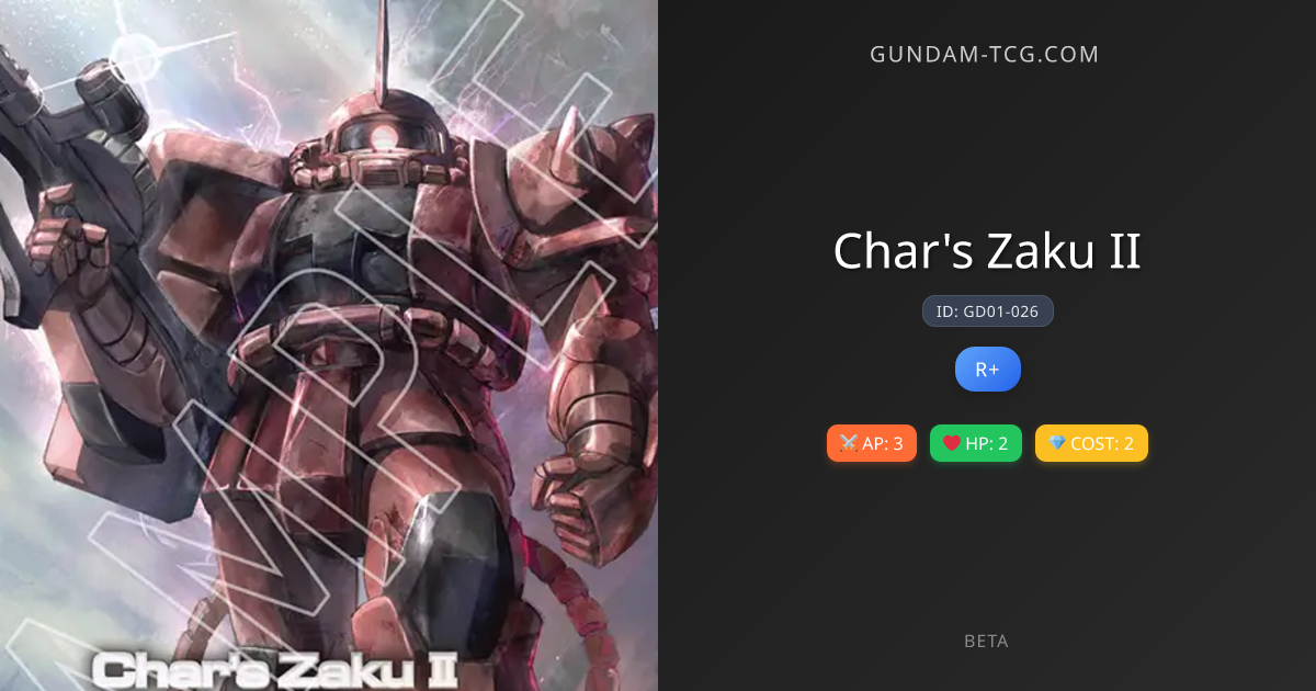 Char's Zaku II - R+ - GD01-026 | Gundam TCG