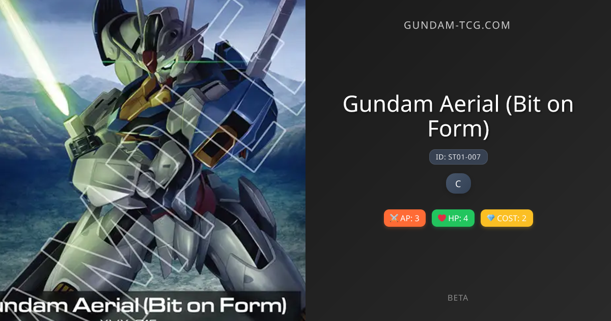 Gundam Aerial (Bit on Form) - C - ST01-007 | Gundam TCG