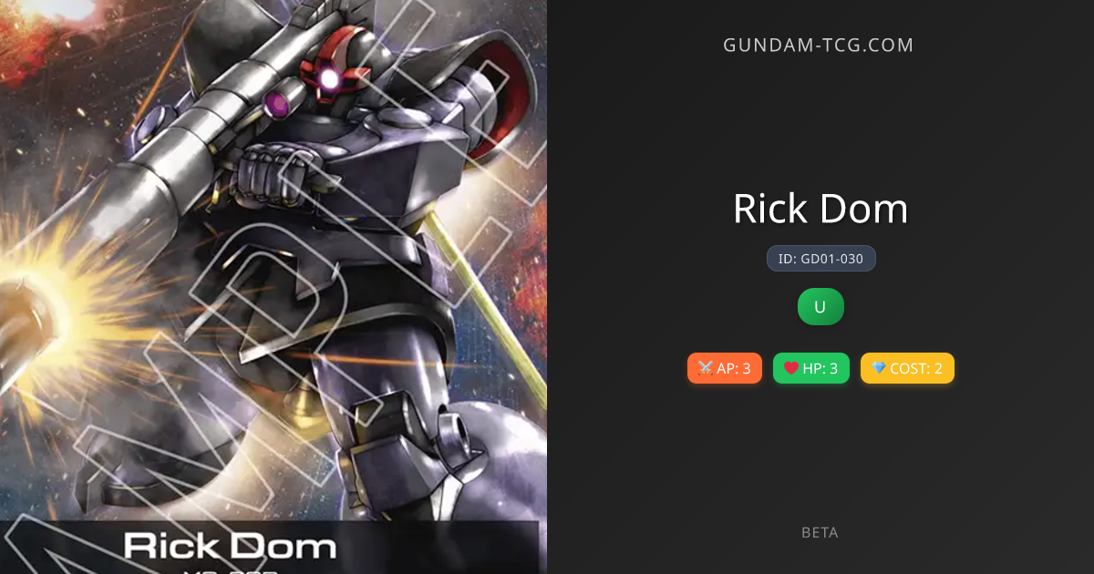 Rick Dom - U - GD01-030 | Gundam TCG