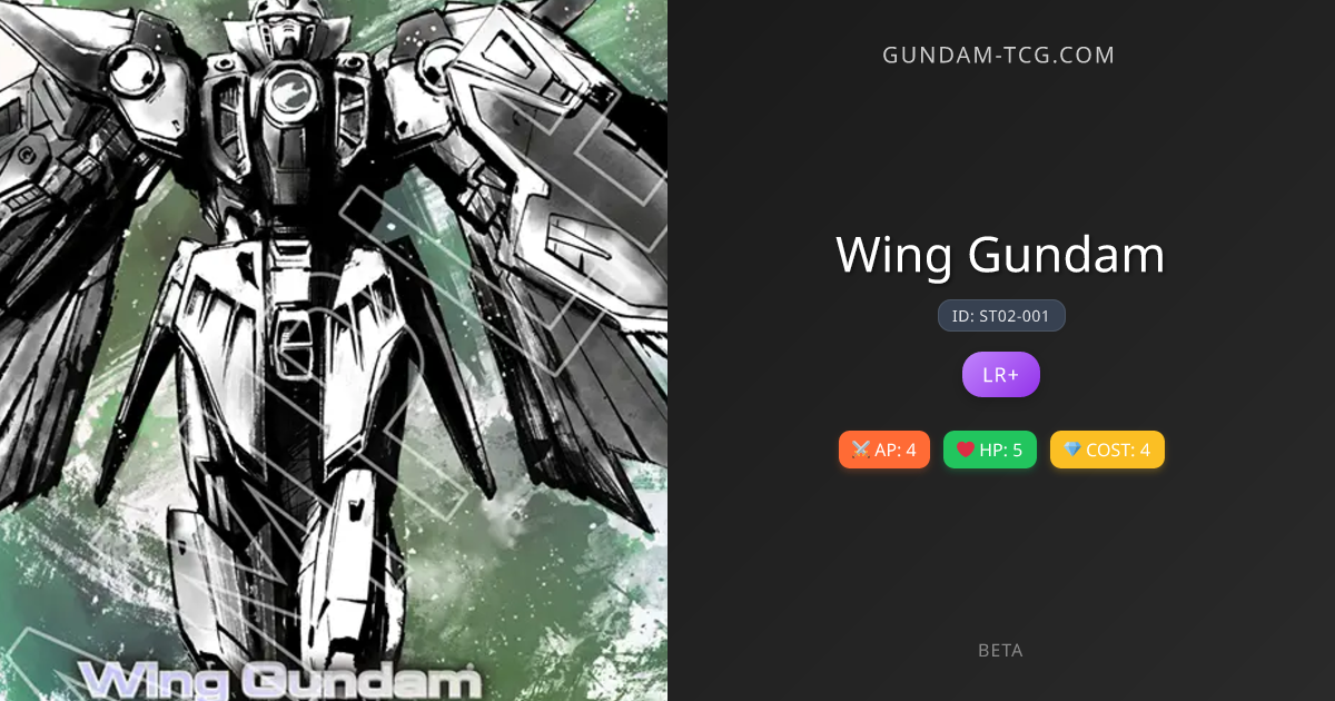 Wing Gundam - LR+ - ST02-001 | Gundam TCG
