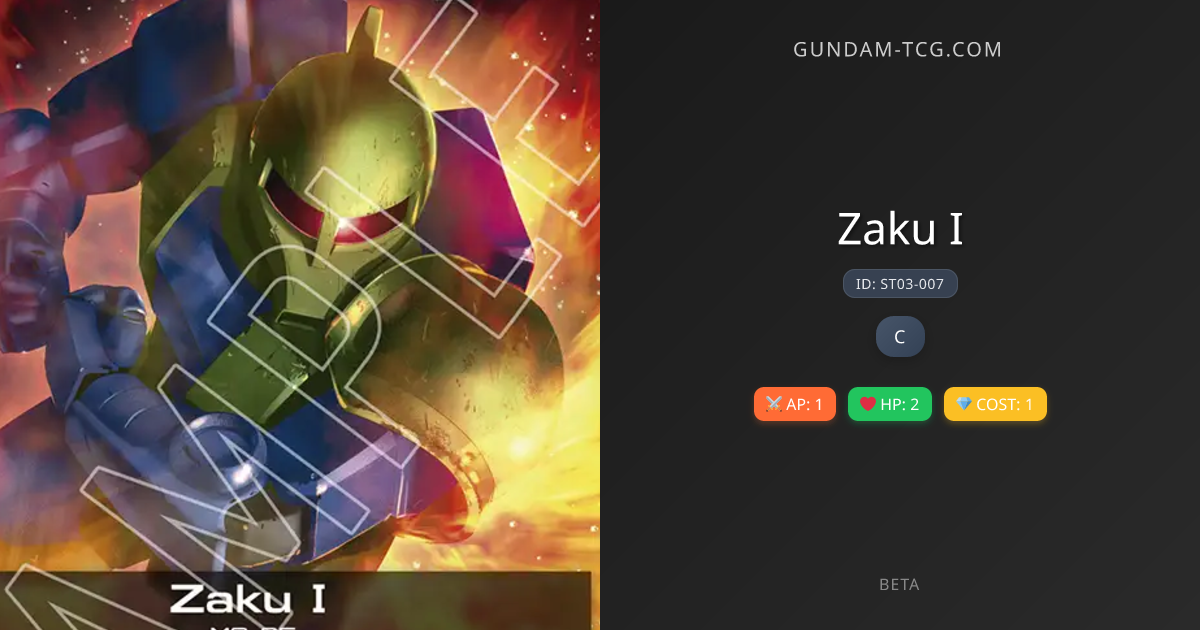 Zaku I - C - ST03-007 | Gundam TCG