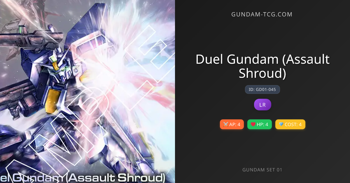 Duel Gundam (Assault Shroud) - LR - GD01-045 | Gundam TCG