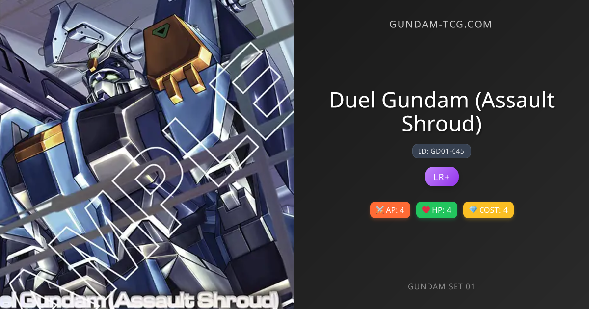 Duel Gundam (Assault Shroud) - LR+ - GD01-045 | Gundam TCG