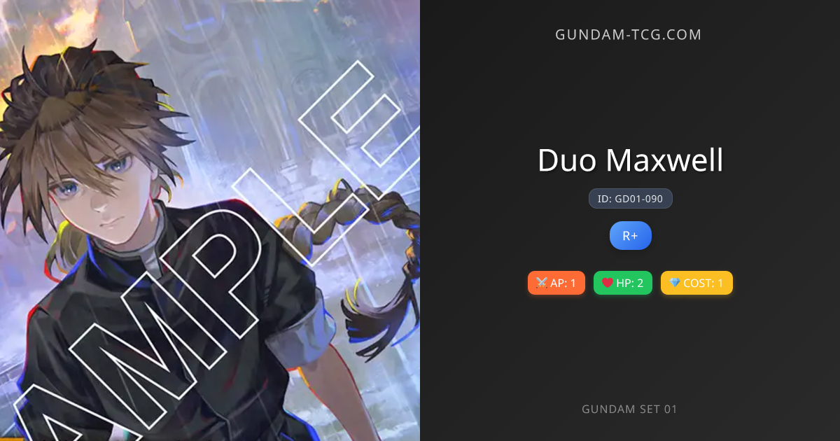 Duo Maxwell - R+ - Gundam Set 01 | Gundam TCG