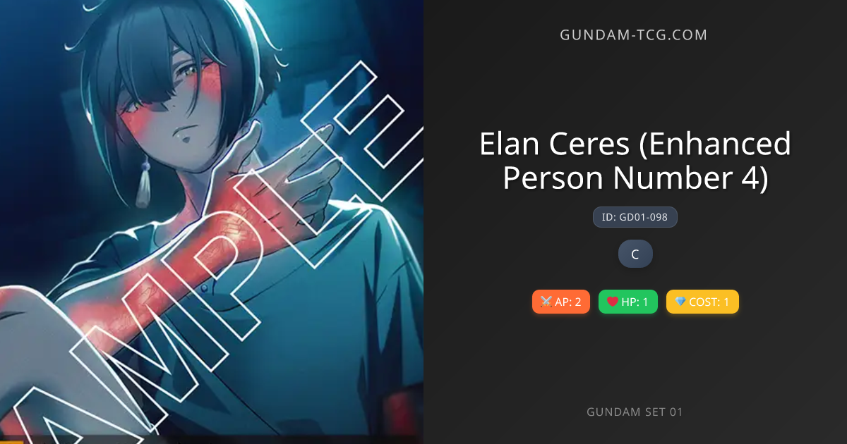 Elan Ceres (Enhanced Person Number 4) - C - Gundam Set 01 | Gundam TCG
