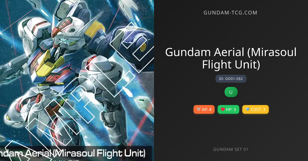 Gundam Aerial (Mirasoul Flight Unit) - U - GD01-082 | Gundam TCG