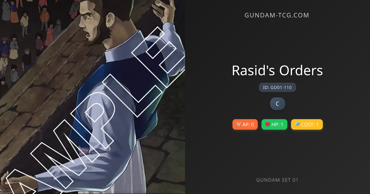 Rasid's Orders - C - GD01-110 | Gundam TCG