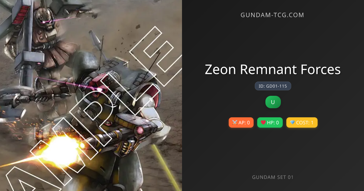 Zeon Remnant Forces - U - Gundam Set 01 | Gundam TCG