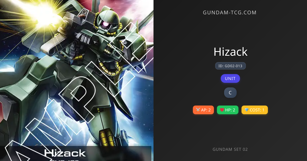 Hizack - C - Gundam Set 02 | Gundam TCG