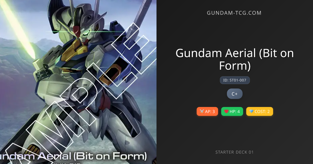 Gundam Aerial (Bit on Form) - C+ - Starter Deck 01 | Gundam TCG