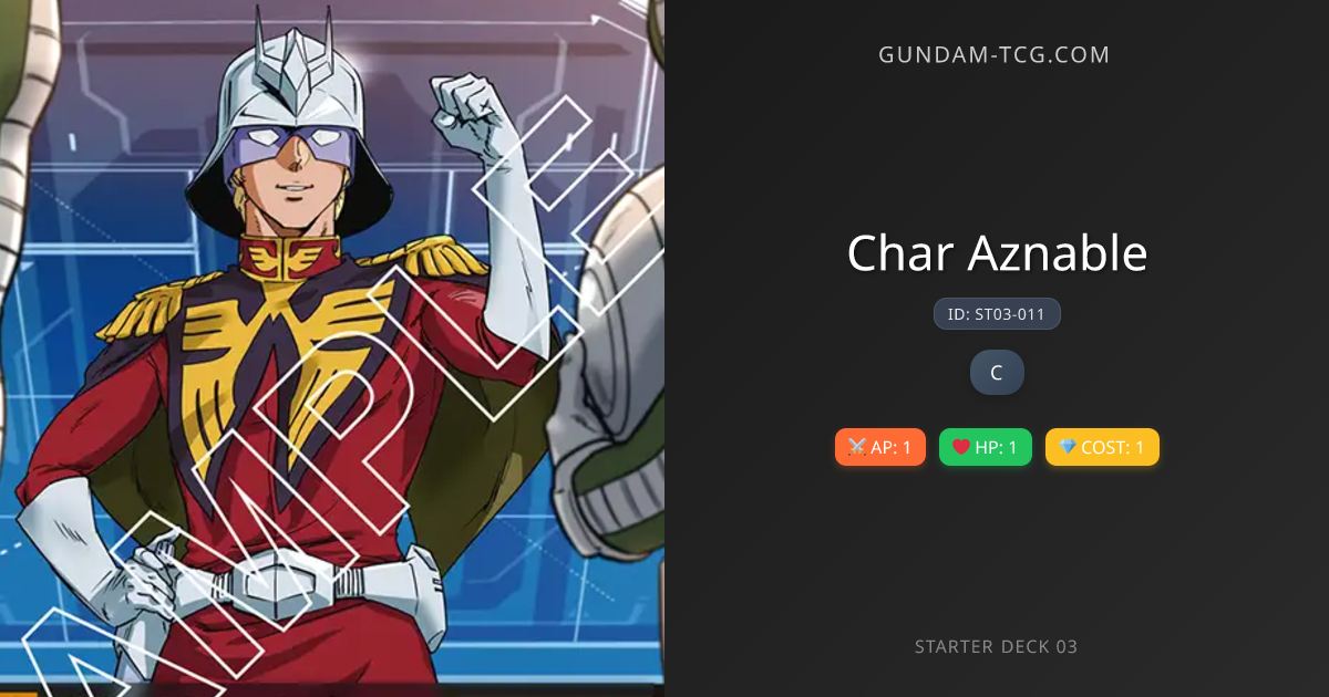 Char Aznable - C - Starter Deck 03 | Gundam TCG