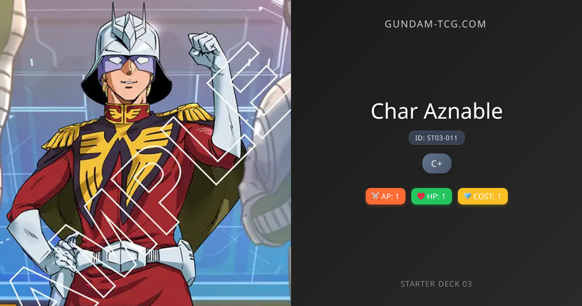 Char Aznable - C+ - ST03-011 | Gundam TCG