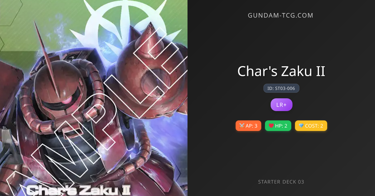 Char's Zaku II - LR+ - ST03-006 | Gundam TCG